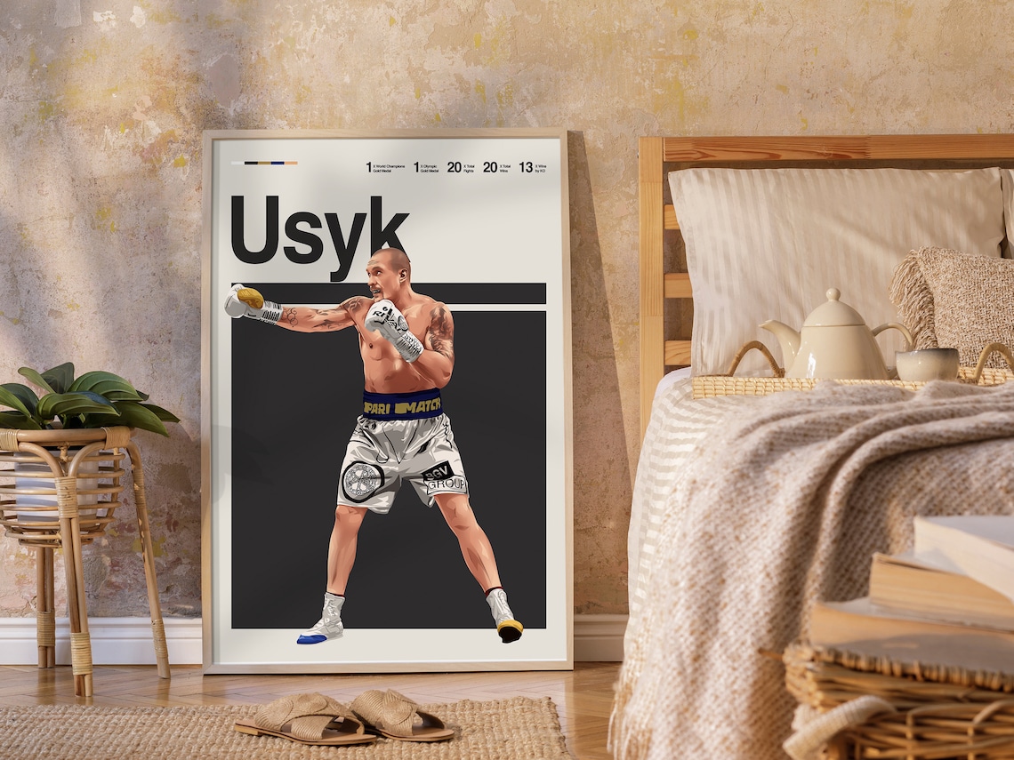 Oleksandr Usyk Poster, Boxing Poster, Modern Boxing Print, Minimalist ...