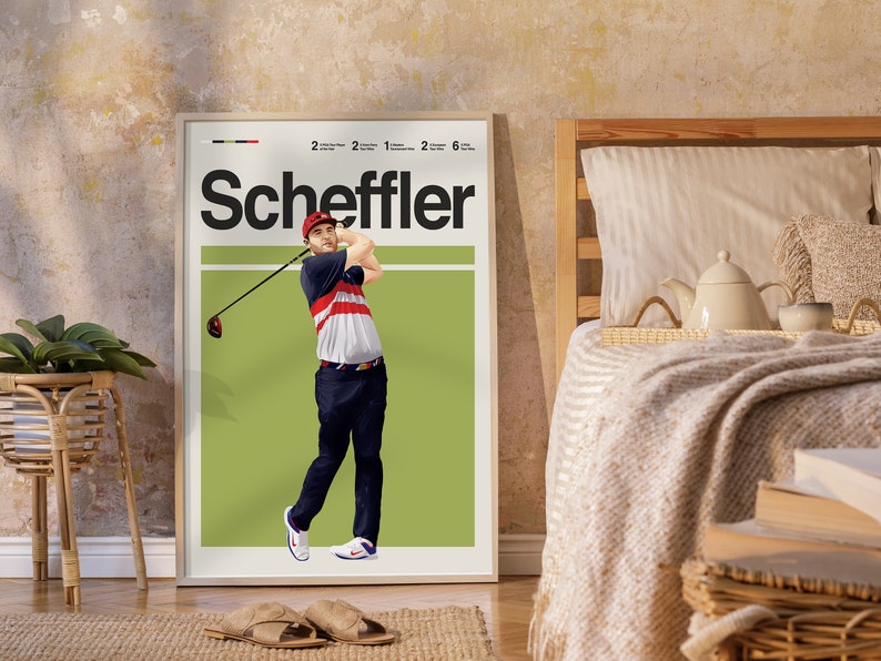 Scottie Scheffler Poster, Golf Poster, Modern Golf Print, Scheffler ...