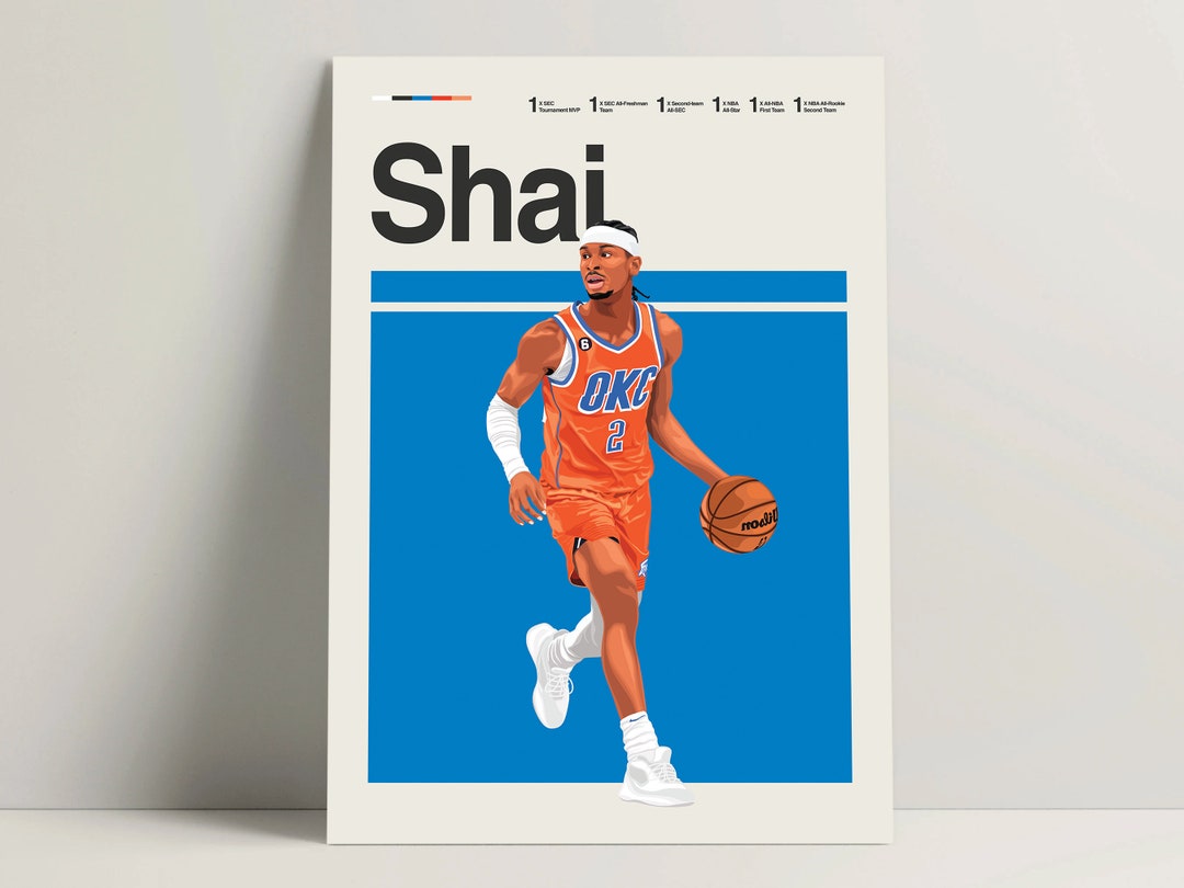 Shai Gilgeous-alexander Poster, Basketball Poster, NBA Basketball Print ...