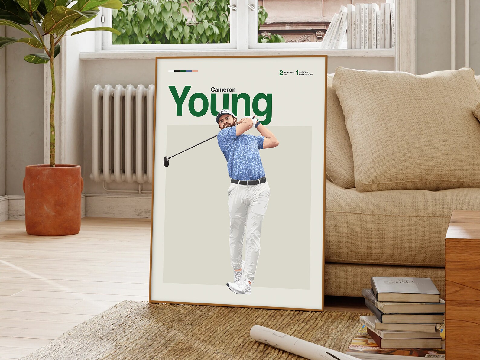 Cameron Young Poster, Golf Poster, Modern Golf Print, Minimalist Golf ...