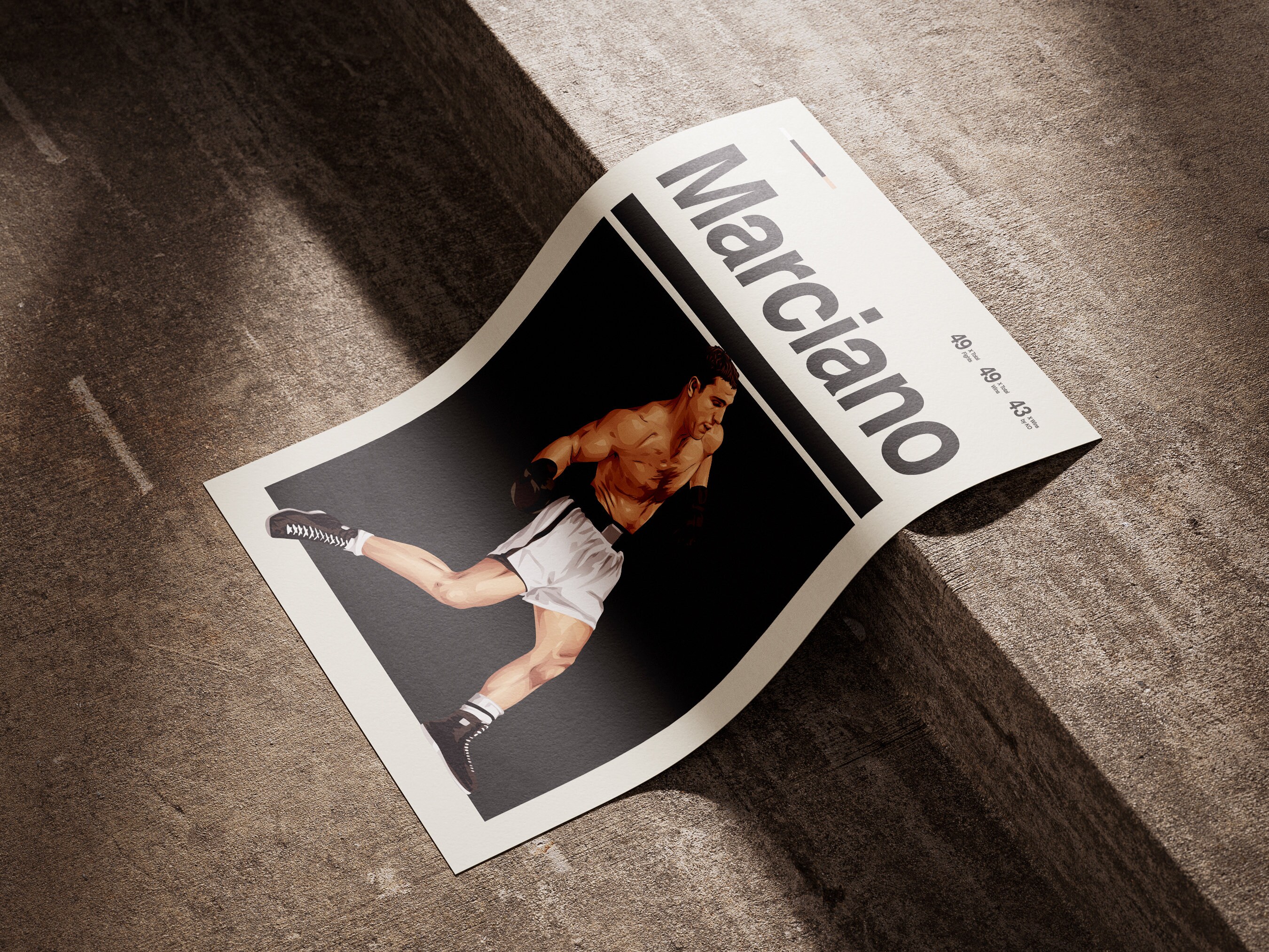 Rocky Marciano Poster, Boxing Poster, Modern Boxing Print, Minimalist ...