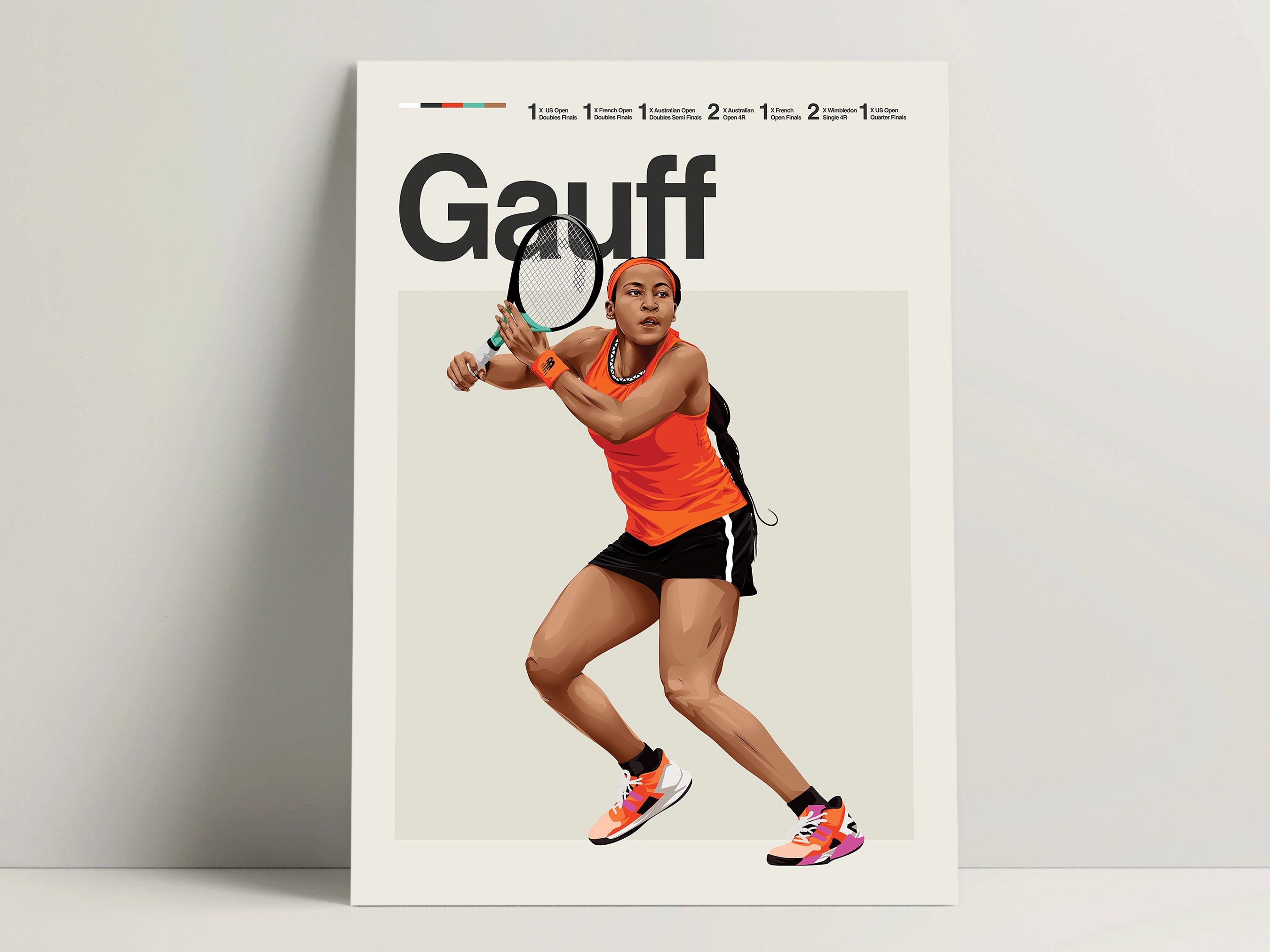 Coco Gauff Poster, Tennis Poster, Modern Tennis Print, Minimalist ...