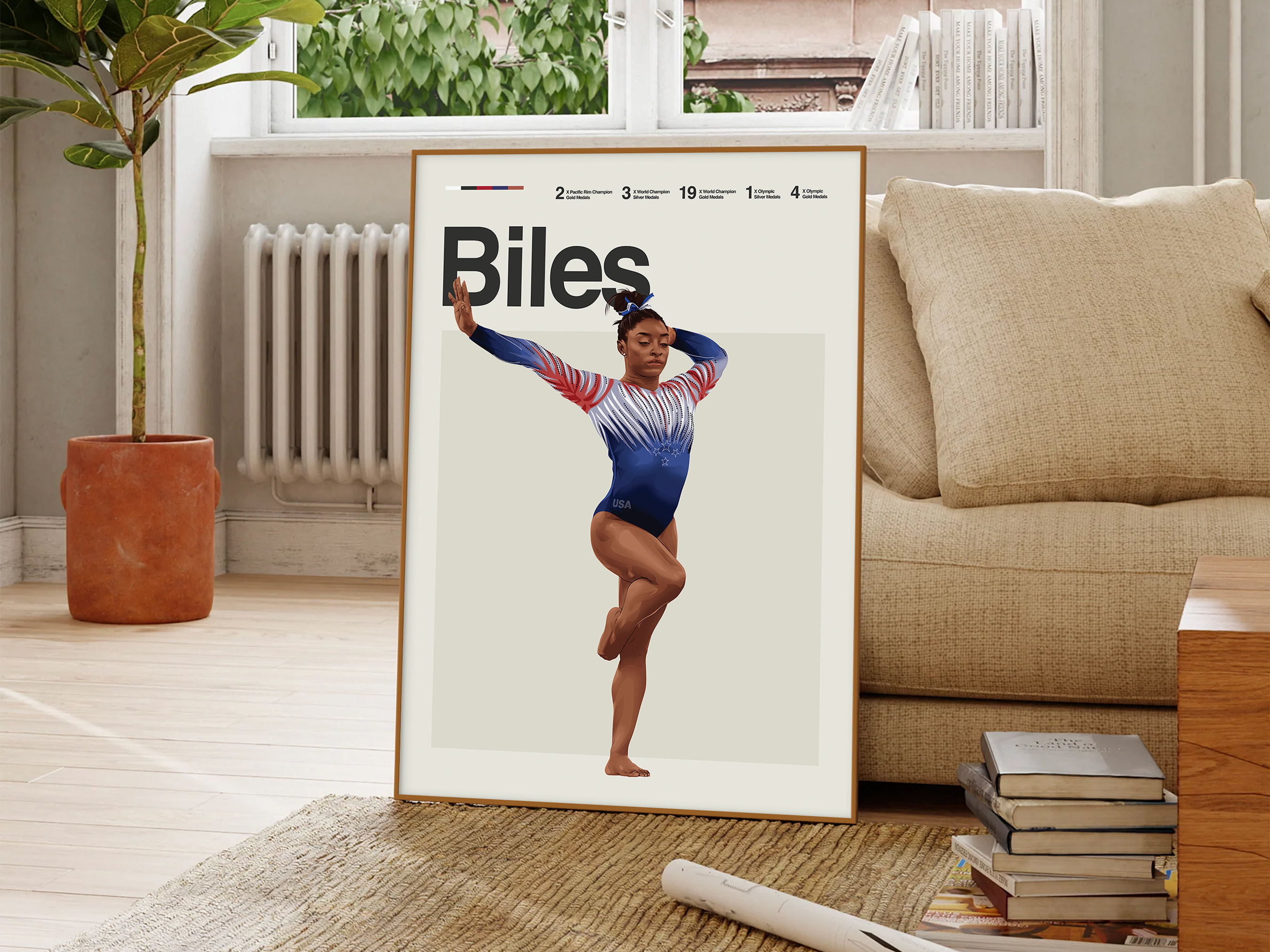 Simone Biles Poster, Gymnastics Poster, Gymnastics Print, Minimalist ...