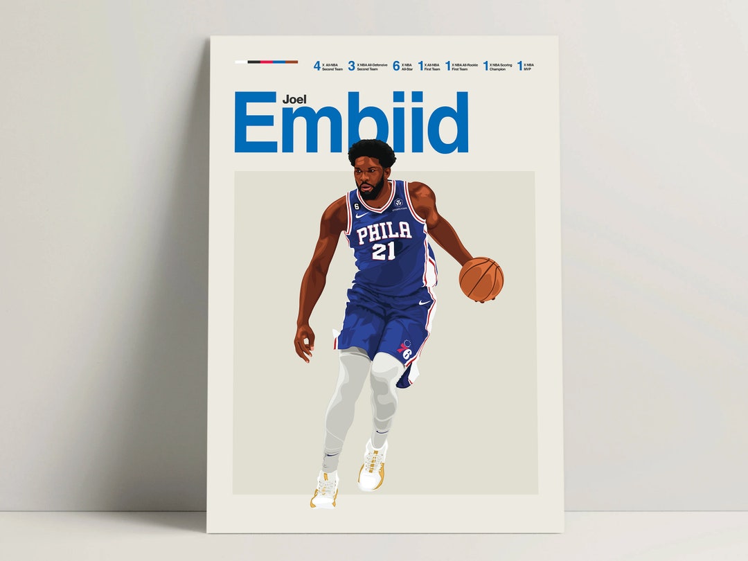 Joel Embiid Poster, Basketball Poster, NBA Basketball Print, Basketball ...