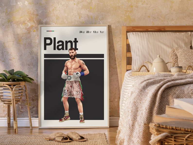Caleb Plant Poster, Boxing Poster, Modern Boxing Print, Minimalist ...