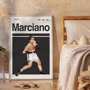 Rocky Marciano Poster, Boxing Poster, Modern Boxing Print, Minimalist ...