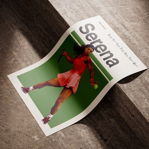 Serena Williams Poster, Tennis Poster, Modern Tennis Print, Minimalist ...