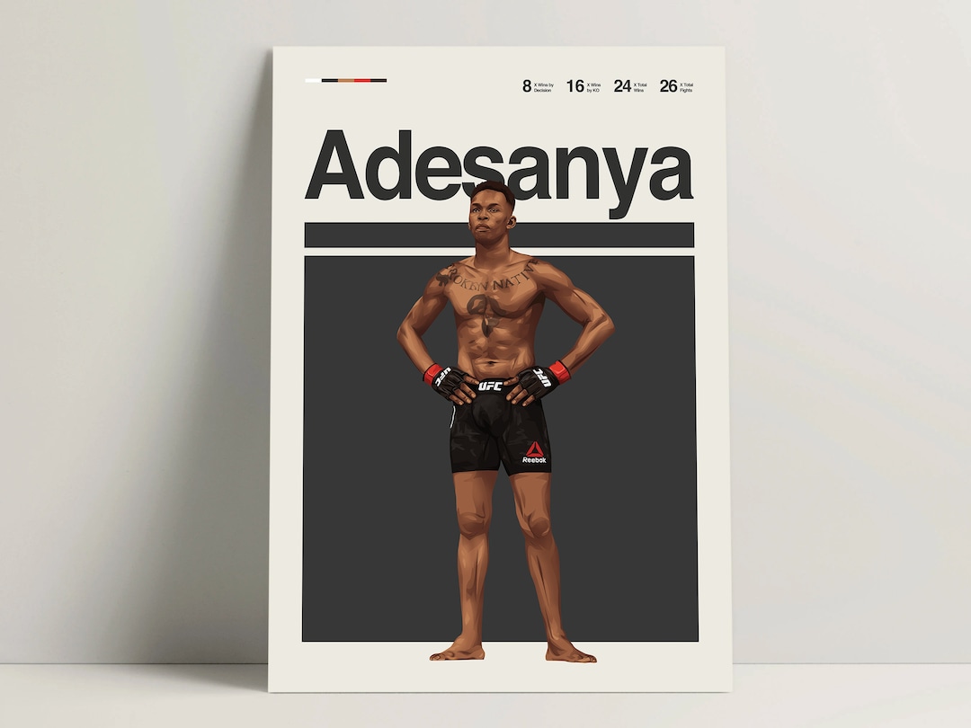 Israel Adesanya Poster, MMA Poster, Modern Mma Print, Minimalist Mixed ...