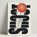 Shoot: Minimalist Basketball Poster & Ornament Sports Wall Art Print ...