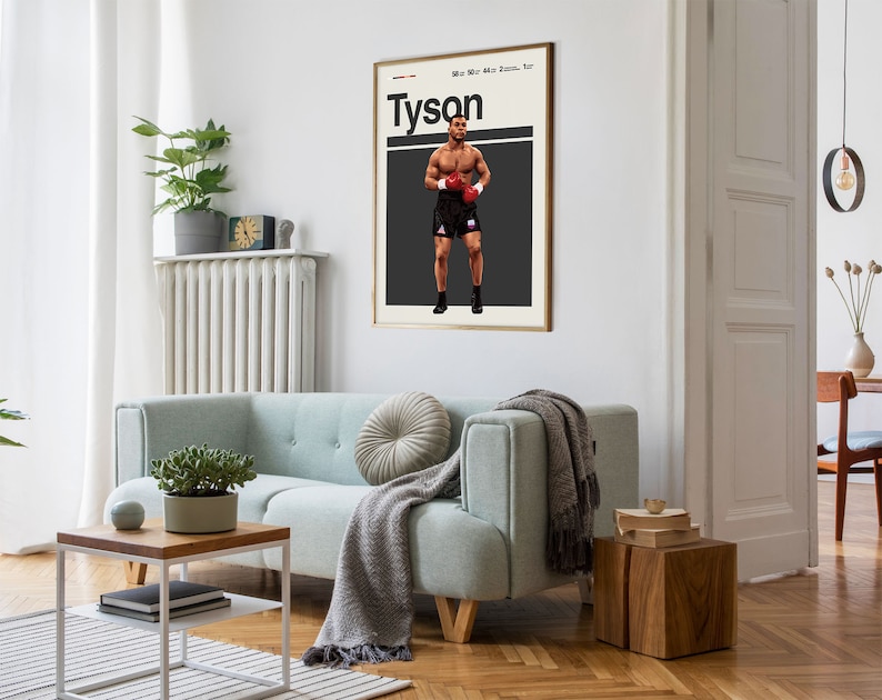 Mike Tyson Poster, Boxing Poster, Modern Boxing Print, Minimalist ...
