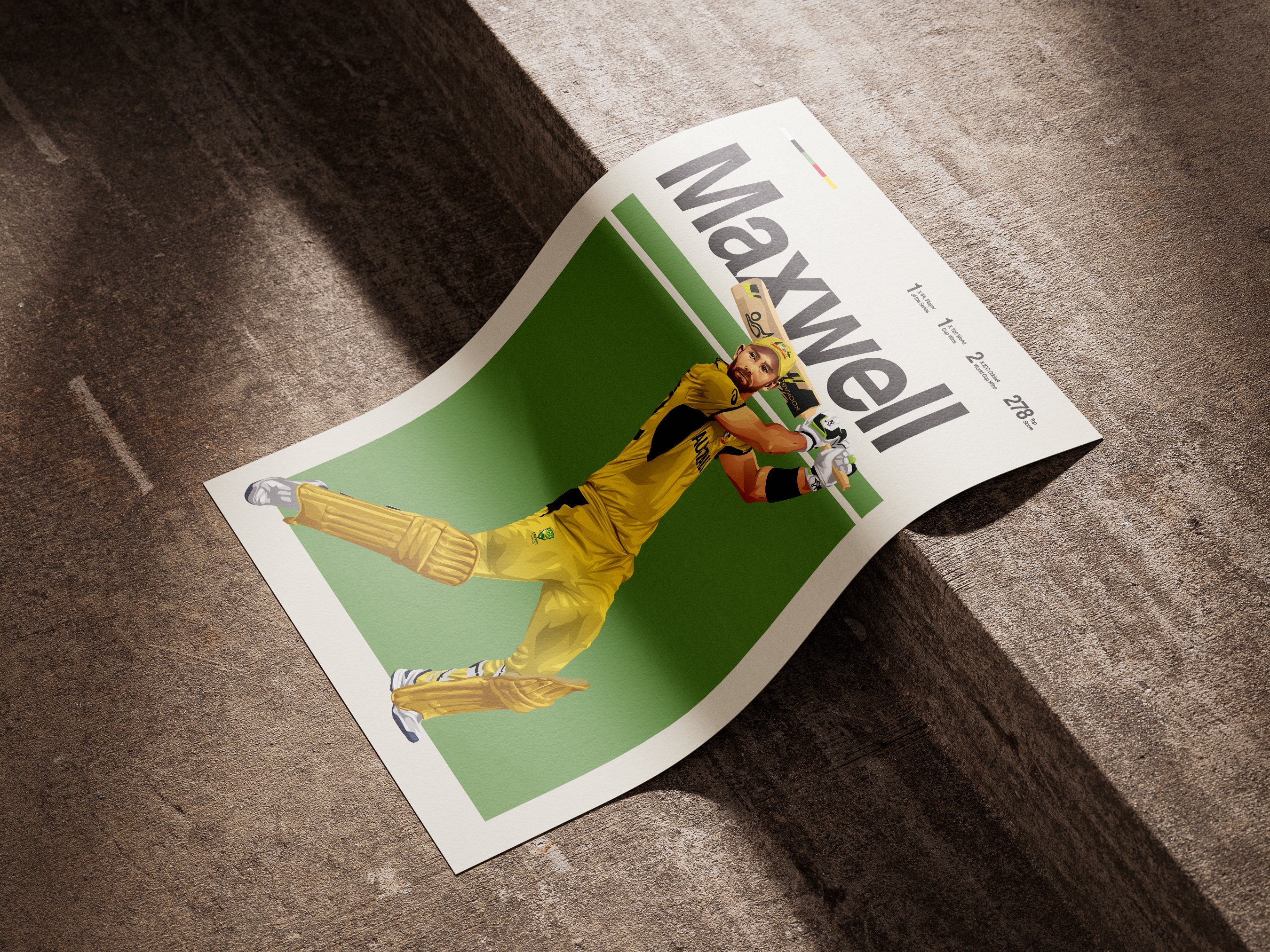 Glenn Maxwell Poster, Cricket Poster, Australia Cricket Team Wall Art ...