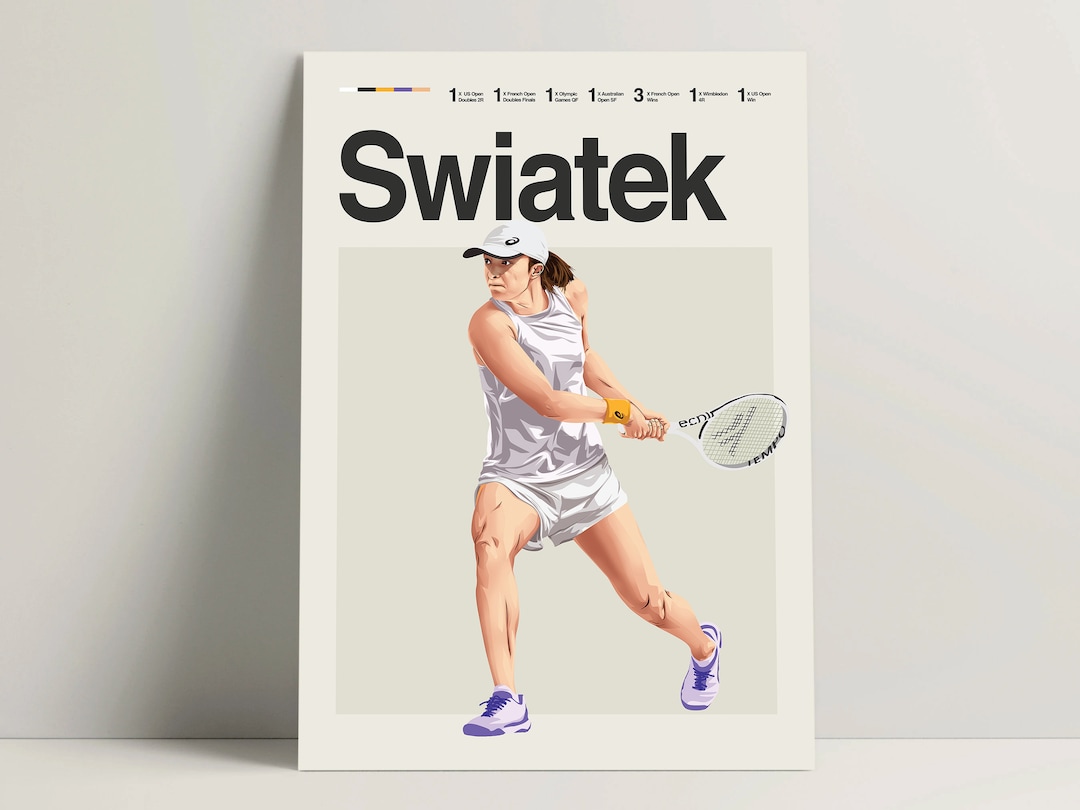 Iga Swiatek Poster, Tennis Poster, Modern Tennis Print, Minimalist ...