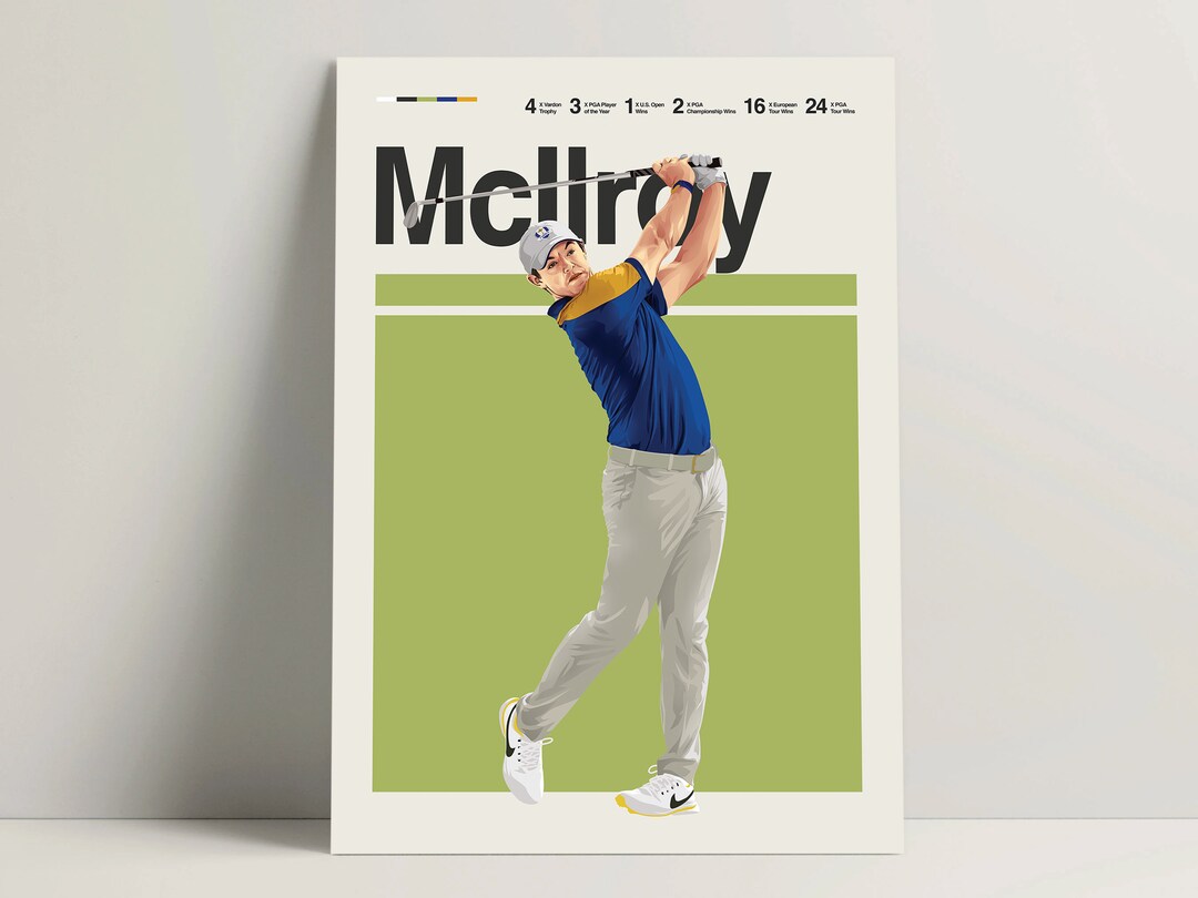 Rory Mcilroy Poster, Golf Poster, Modern Golf Print, Mcilroy Print ...
