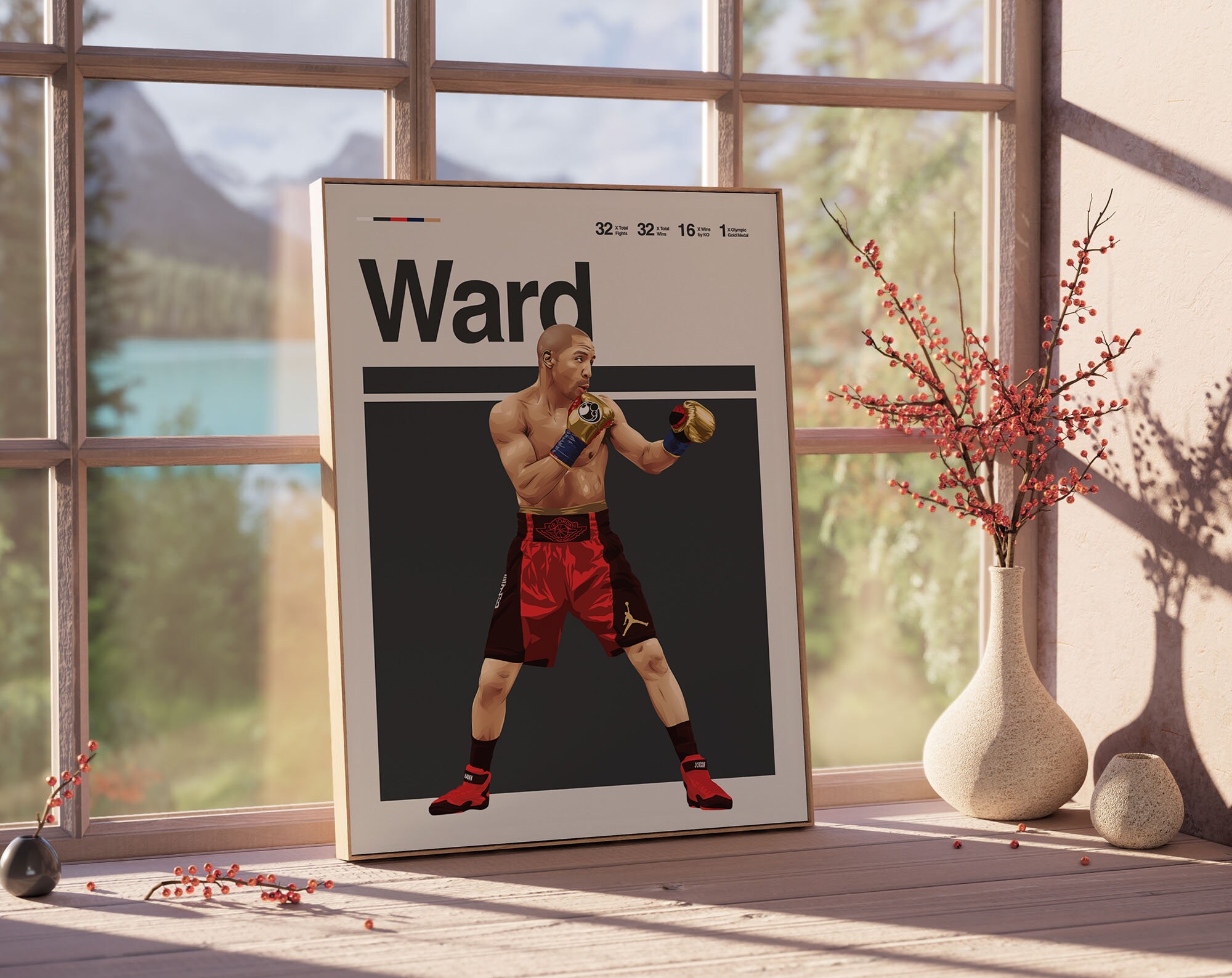 Andre Ward Poster, Boxing Poster, Modern Boxing Print, Minimalist Boxing Wall Art for Office ...