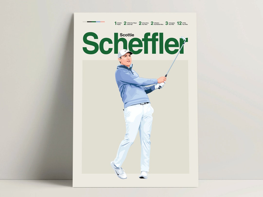 Scottie Scheffler Poster, Golf Poster, Modern Golf Print, Minimalist ...