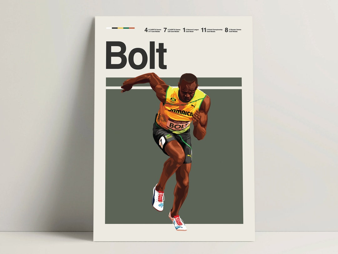Usain Bolt Poster, Running Poster, Modern Running Print, Minimalist ...