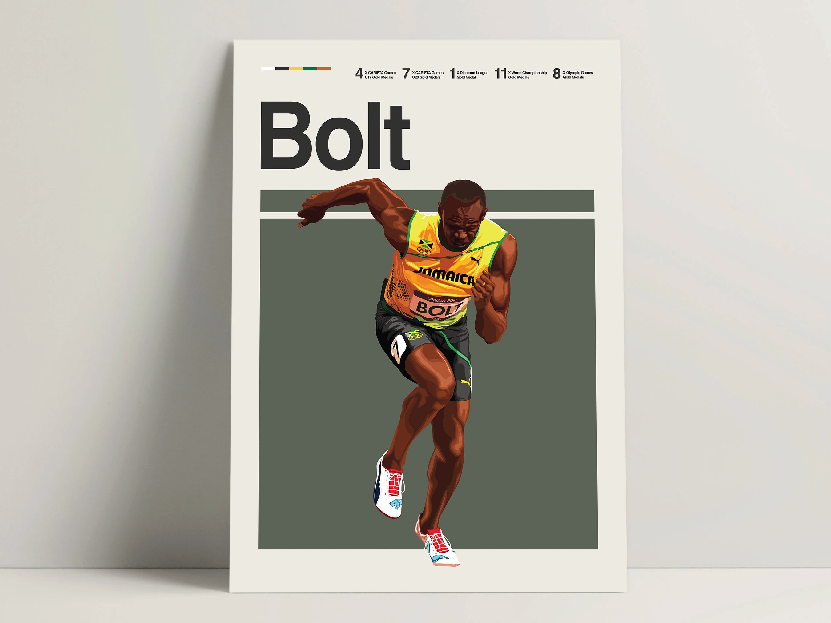 Usain Bolt Poster, Running Poster, Modern Running Print, Minimalist ...