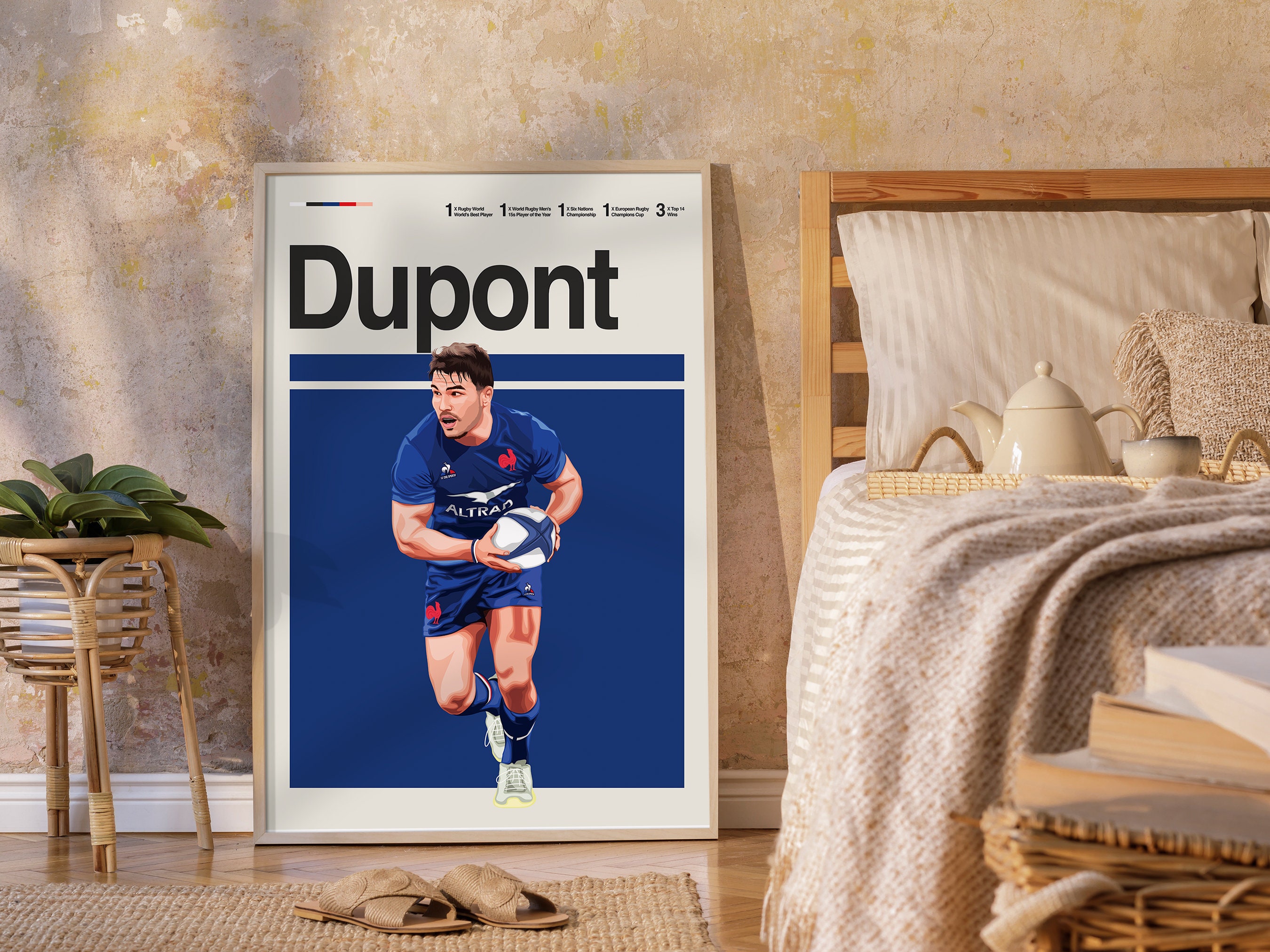 Antoine Dupont Poster, Rugby Poster, Modern French Rugby Print ...