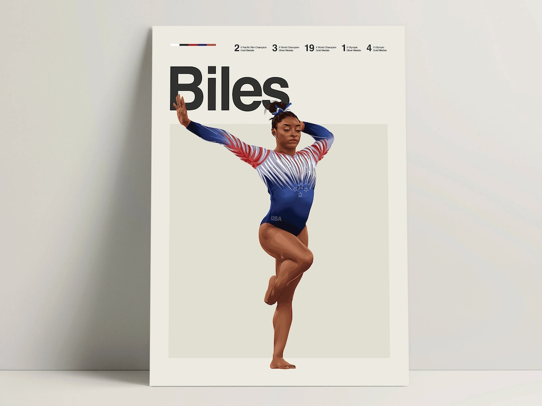 Simone Biles Poster, Gymnastics Poster, Gymnastics Print, Minimalist ...