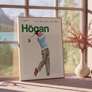 Ben Hogan Poster, Golf Poster, Modern Golf Print, Minimalist Golf Wall ...