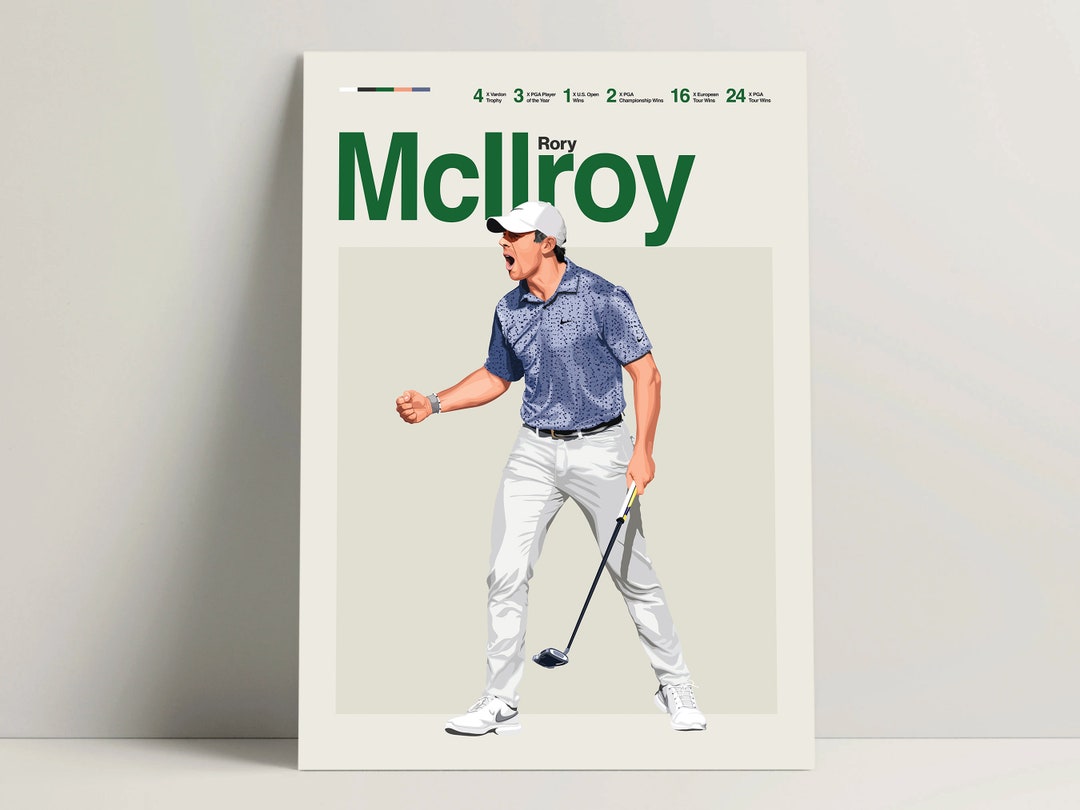 Rory Mcilroy Poster, Golf Poster, Modern Golf Print, Minimalist Golf ...
