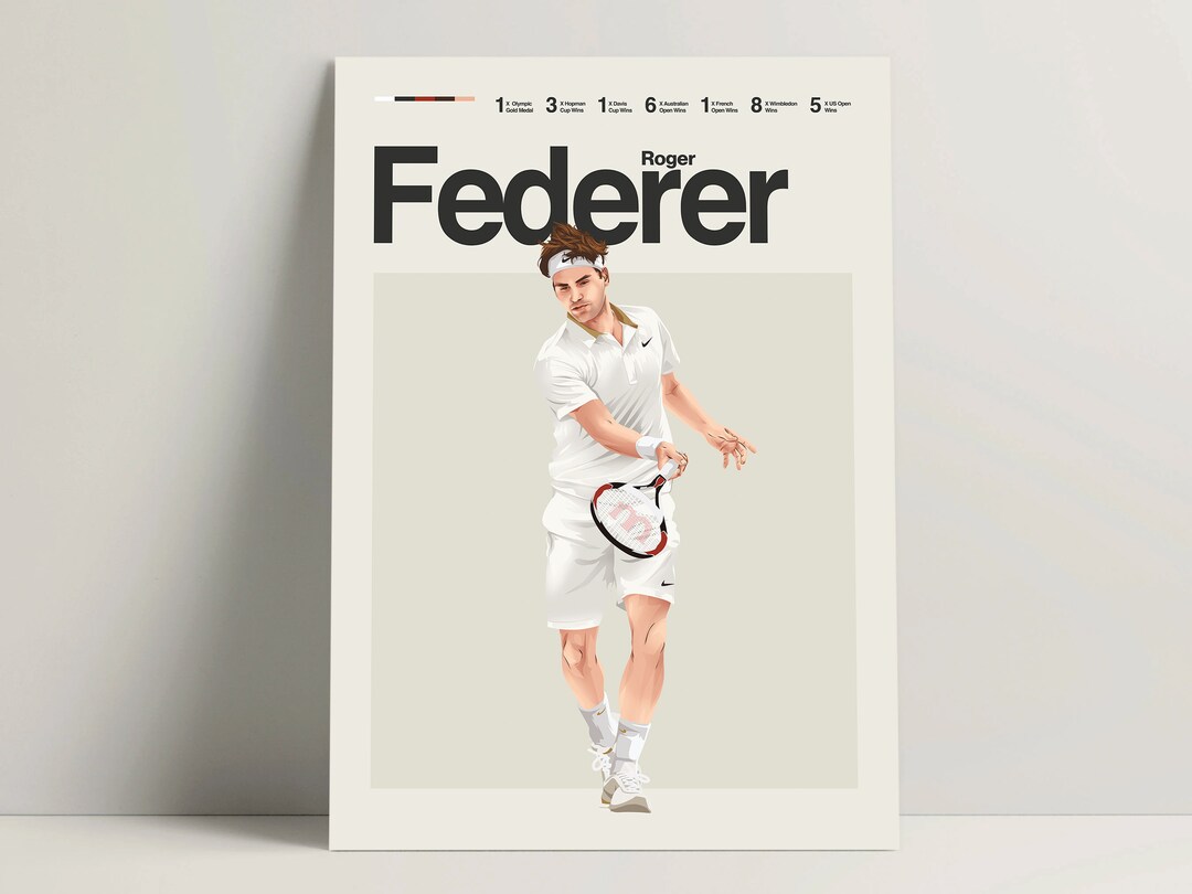 Roger Federer Poster Print, Tennis Poster, Modern Tennis Print ...