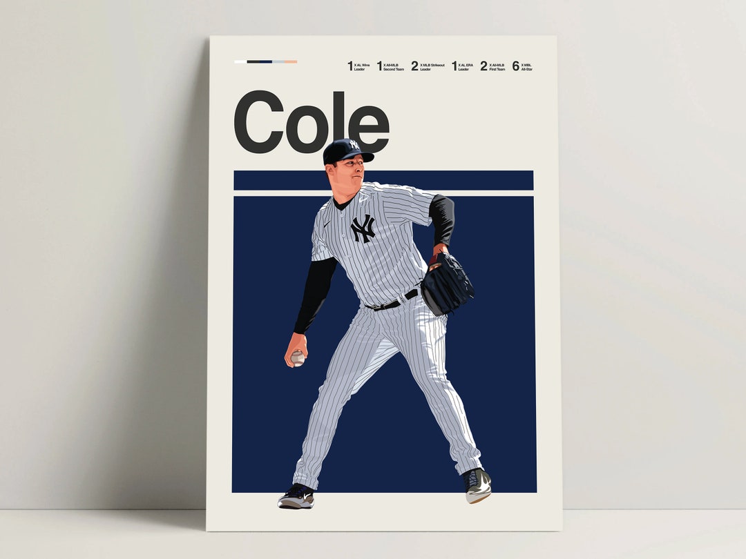 Gerrit Cole Poster, Baseball Poster, MBL Baseball Print, Baseball Wall ...