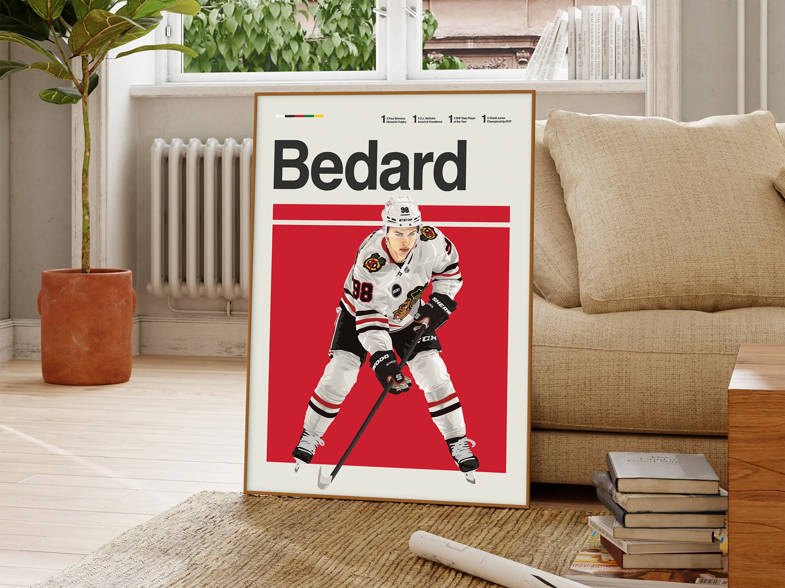 Connor Bedard Poster, Hockey Poster, Modern Hockey Print, Minimalist ...