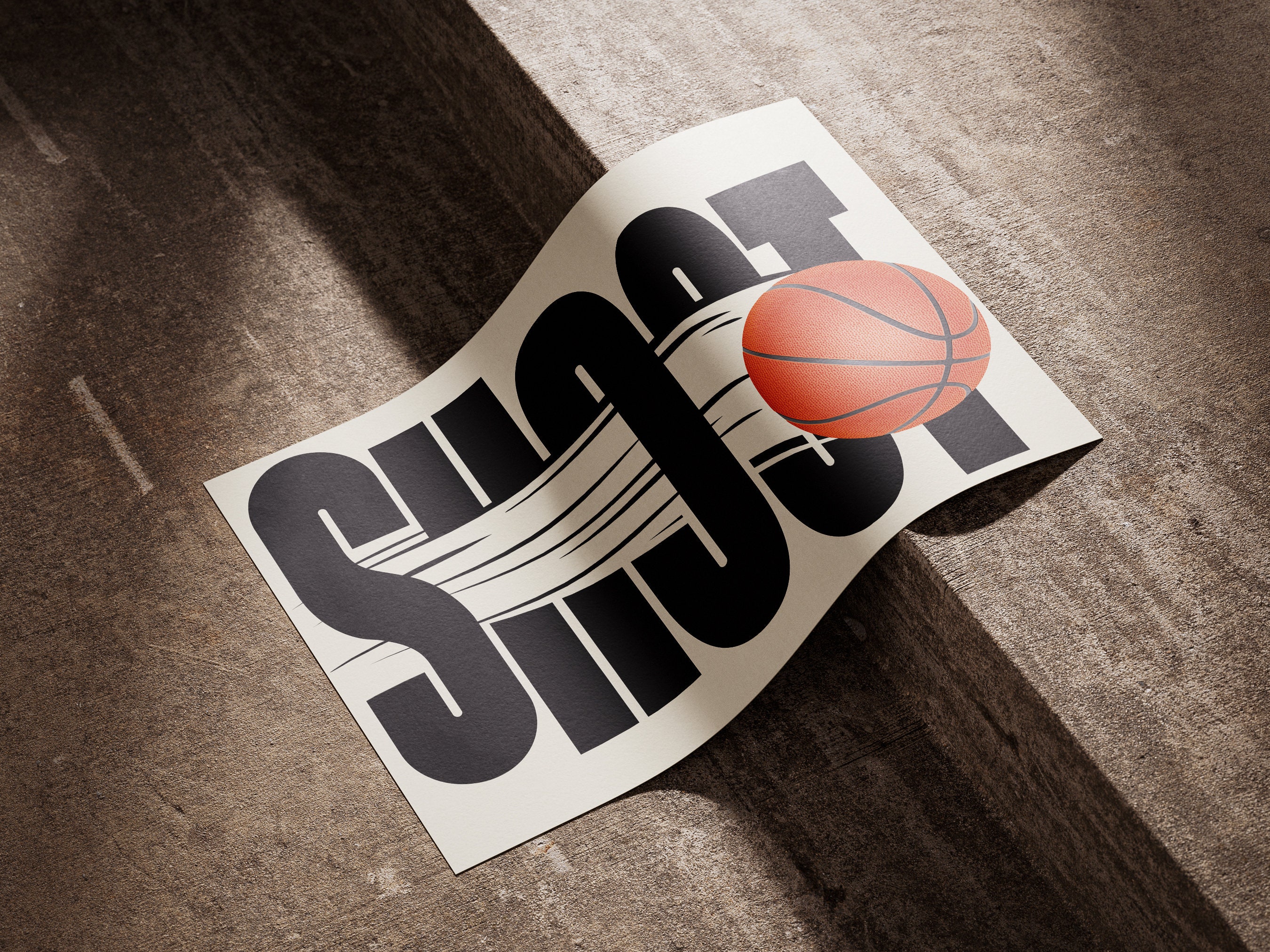 Shoot: Minimalist Basketball Poster & Ornament Sports Wall Art Print ...