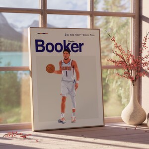 Devin Booker Poster, Basketball Poster, NBA Basketball Print ...