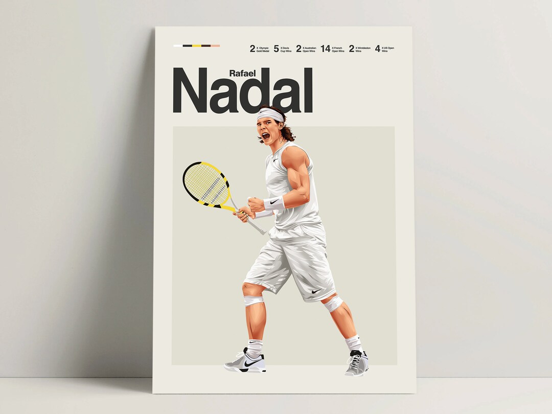 Rafael Nadal Poster Print, Tennis Poster, Modern Tennis Print ...