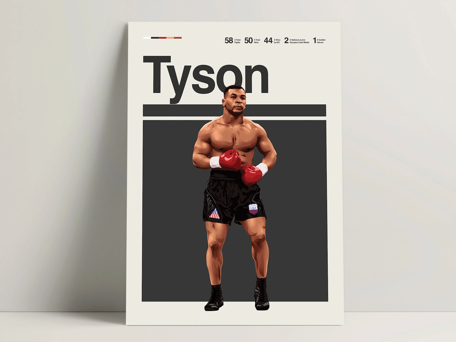 Mike Tyson Poster, Boxing Poster, Modern Boxing Print, Minimalist ...