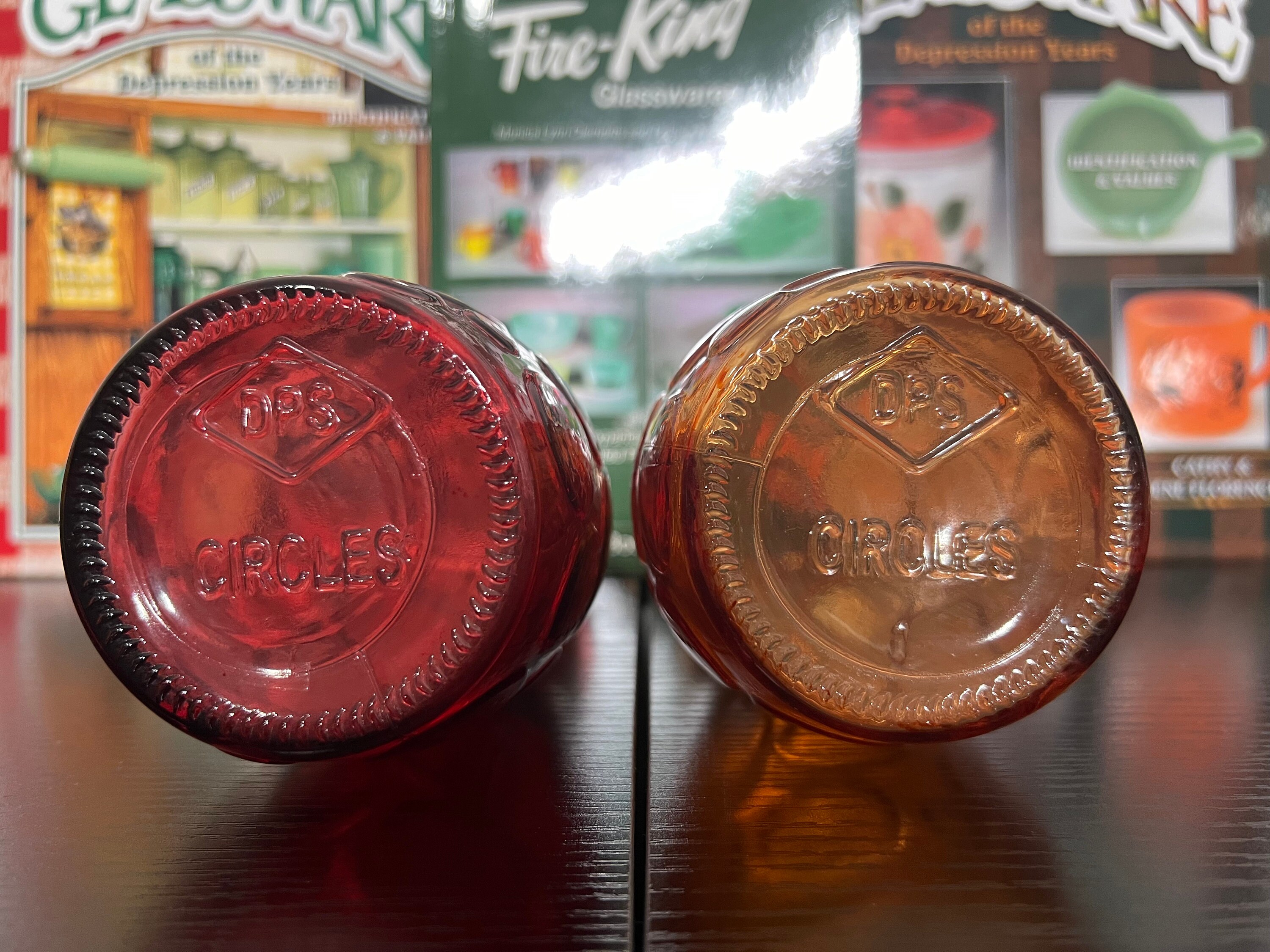 Vintage DPS Circles Bud Vases Red and Orange Set of 2 - Etsy