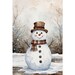 Christmas Snowman Print, Traditional Snowman Painting, Watercolor ...