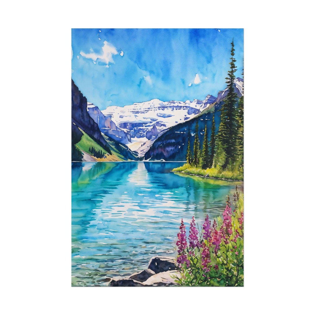 Banff National Park Art Print, Watercolor Moraine Lake Painting, Canada ...