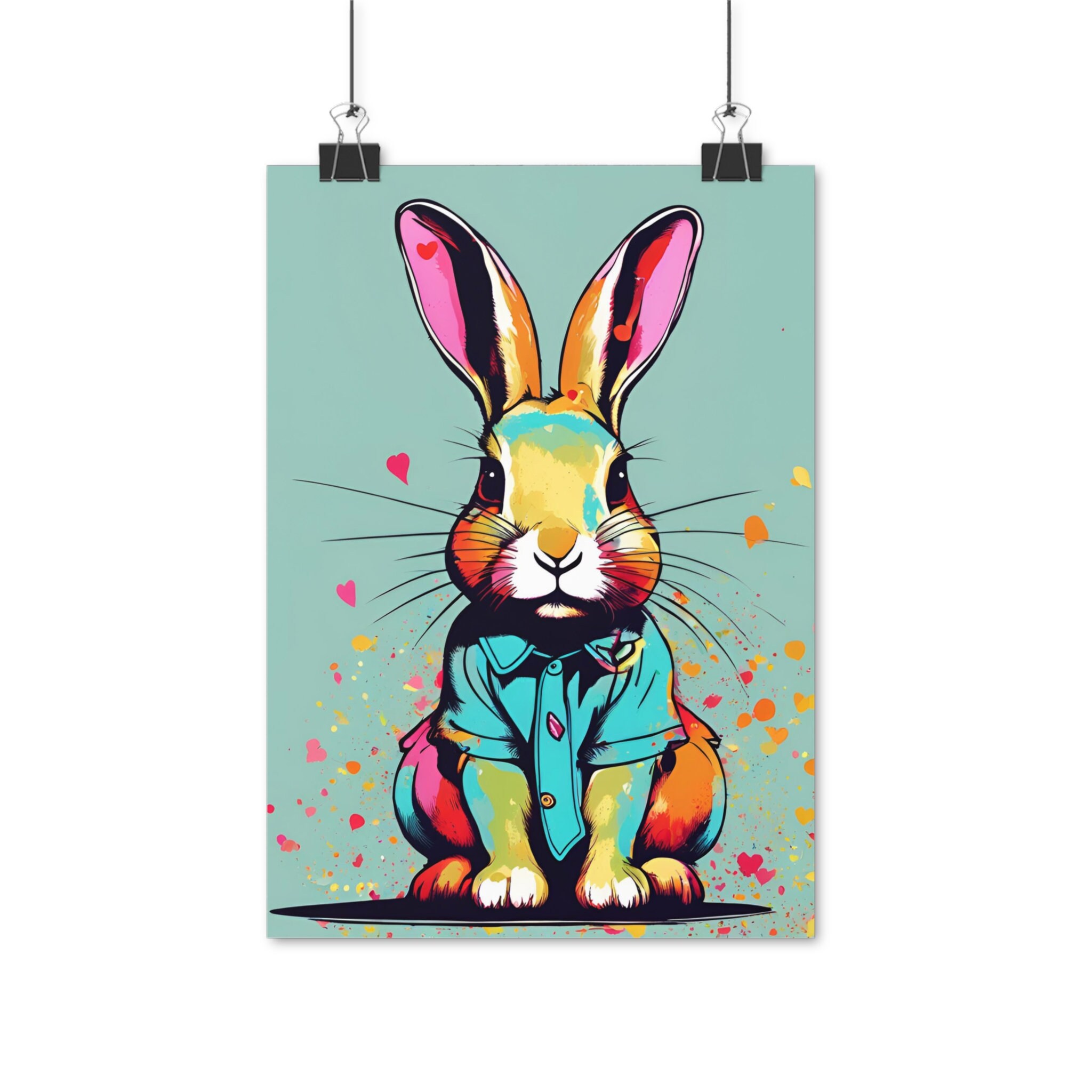 Pop Art Rabbit Poster Nursery Rabbit Child Nursery - Etsy