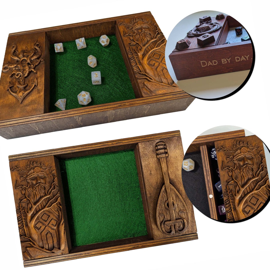 Dnd Dice Tray and Holder for Your RPG Games, Handcrafted Dice Box and ...