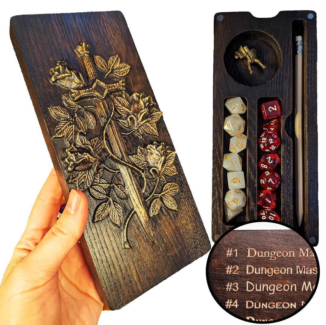 DND Dice Box Dnd Dice Case Personalized DND Dice Box Storage Tray ...