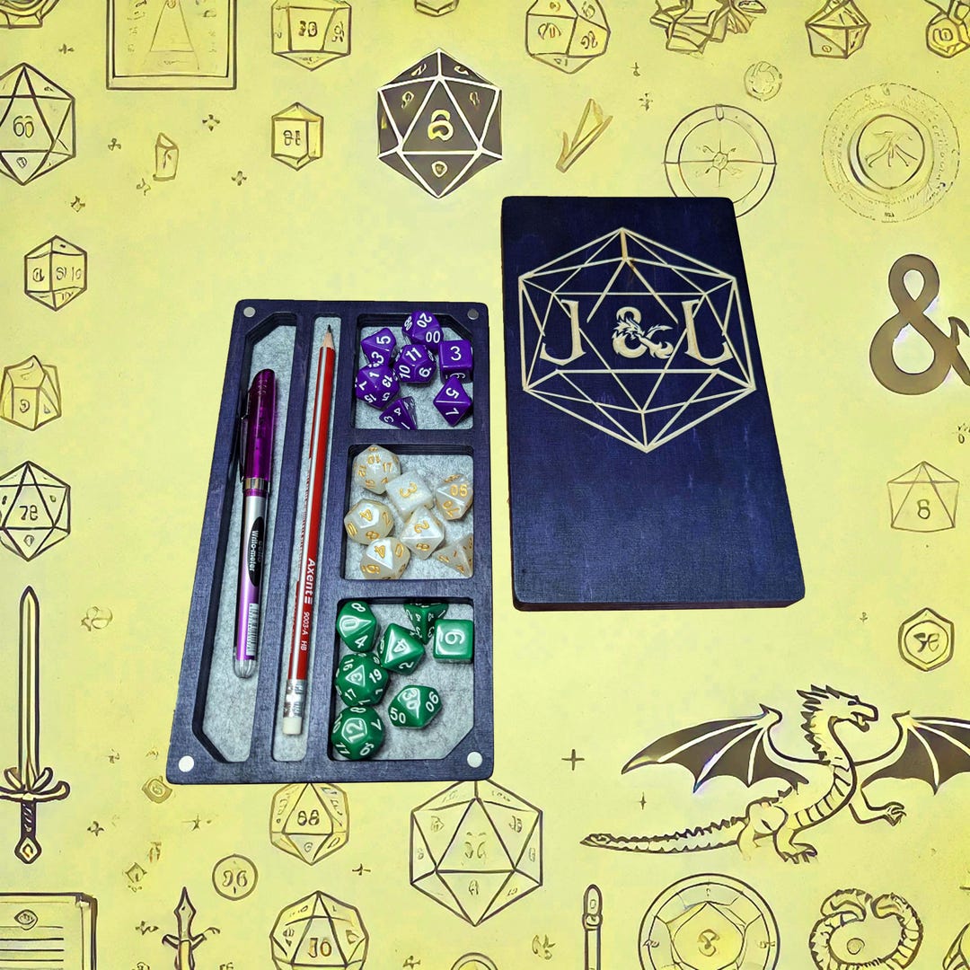 DND Rolling Tray, Natural Wood, Best DND Gift for Friends, Personalized ...