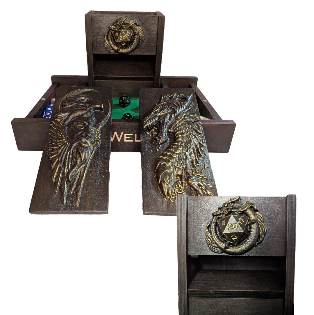 Dice Tower, Dice Tray, Custom Dnd Dice Box, Name Engraving, Dice Holder ...