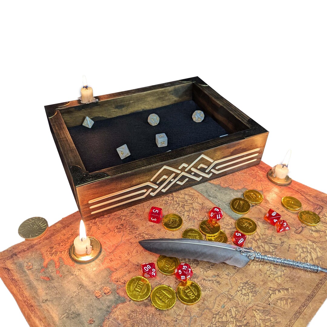 DND Dice Rolling Tray, Wooden Dice Box, Christmas Gift - Etsy