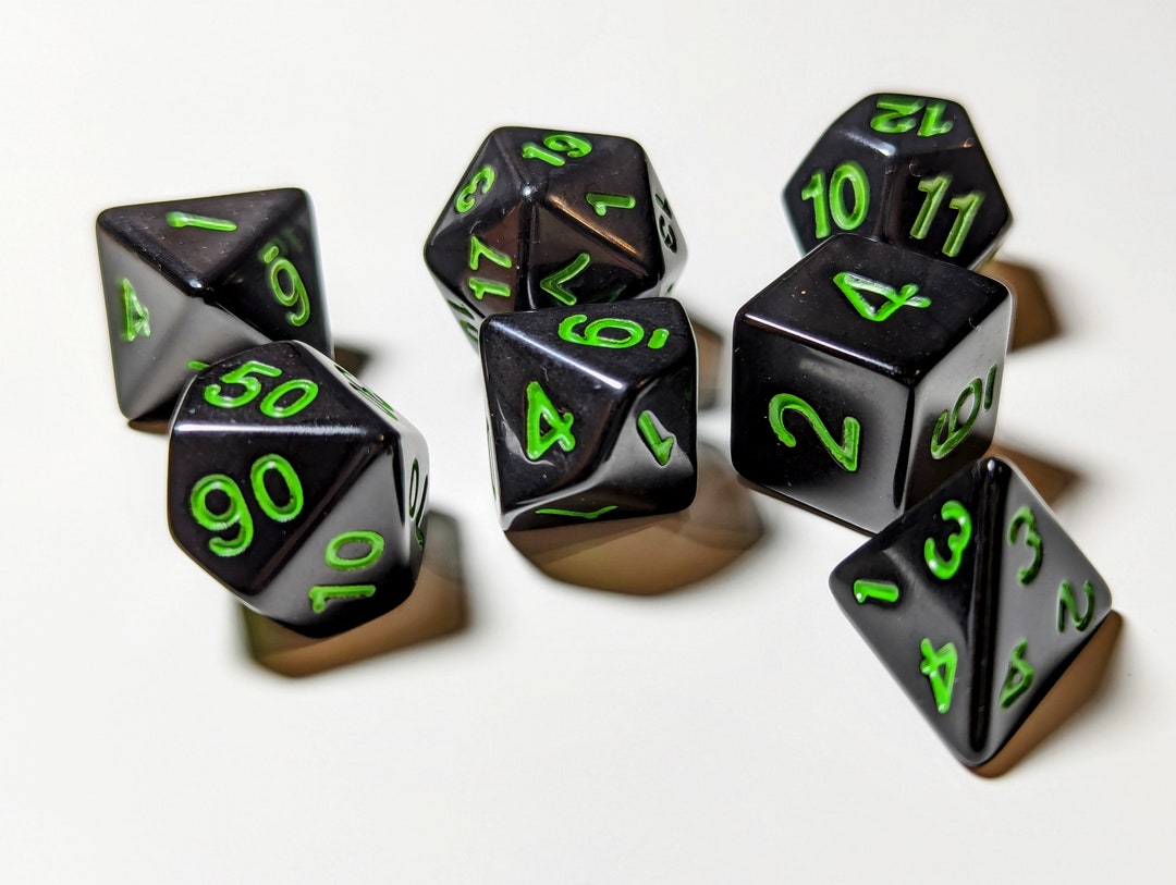 Dnd Dice Dice Set Full Set BLACK-GREEN Dnd Dice Set Dice Set Dice Set ...