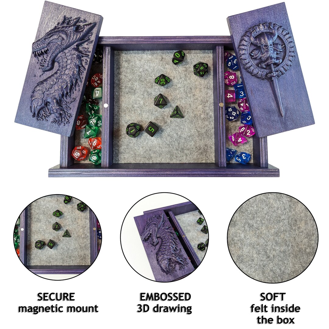 Personalized Wooden Dice Tray With Secure Lid & Custom Engraving ...