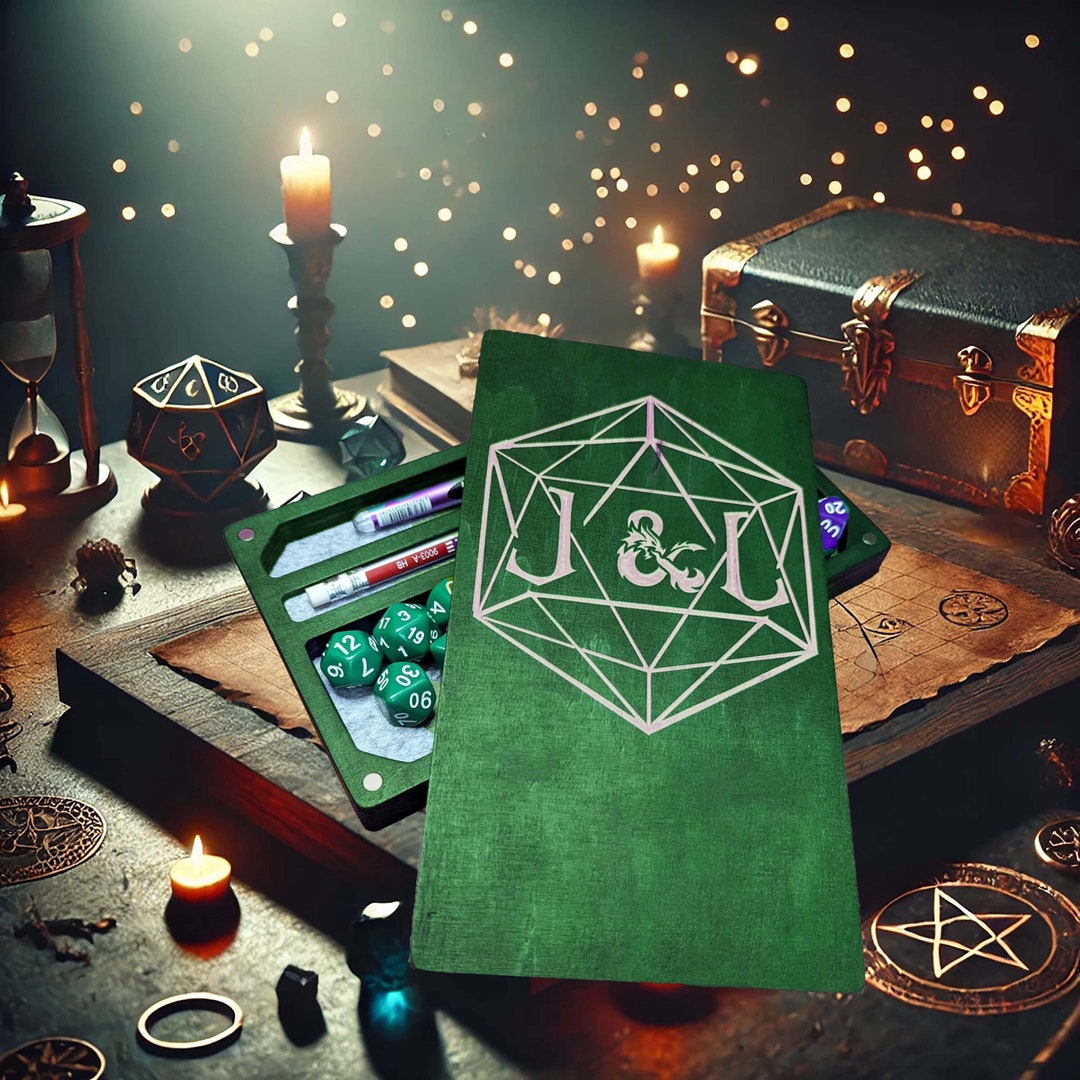 DND Dice Storage and Rolling Tray Dungeons & Dragons Design DND Gift ...