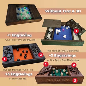 Custom Dnd Dice Box, Dnd Rolling Tray, Personalized Name Engraving ...