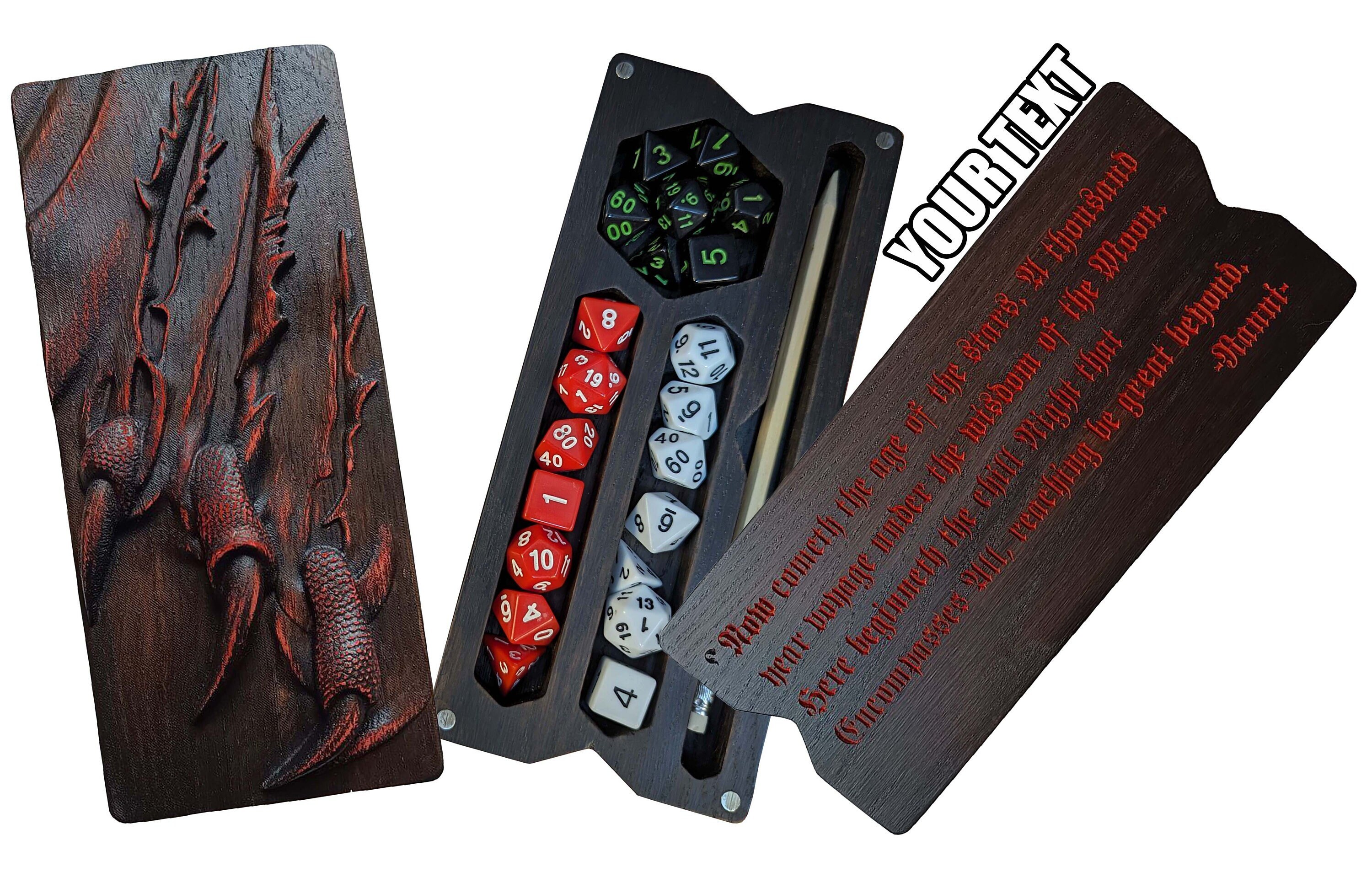 Dnd Dice Box With Color Engraving of Your Text Dice Holder Holder for ...