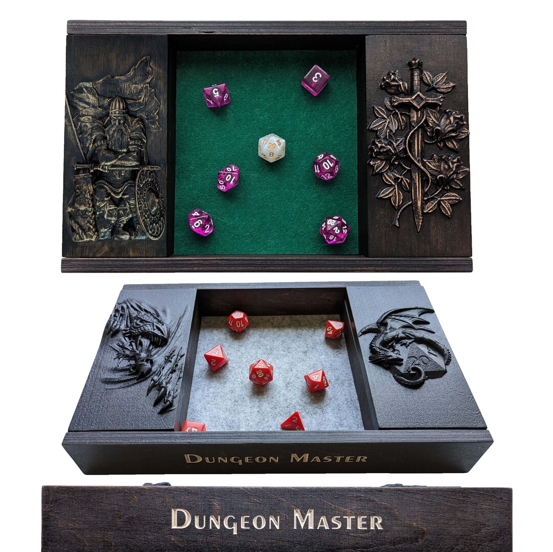 Dice Tray & Box Custom Dnd Dice Box and Rolling Tray Personalized Name ...