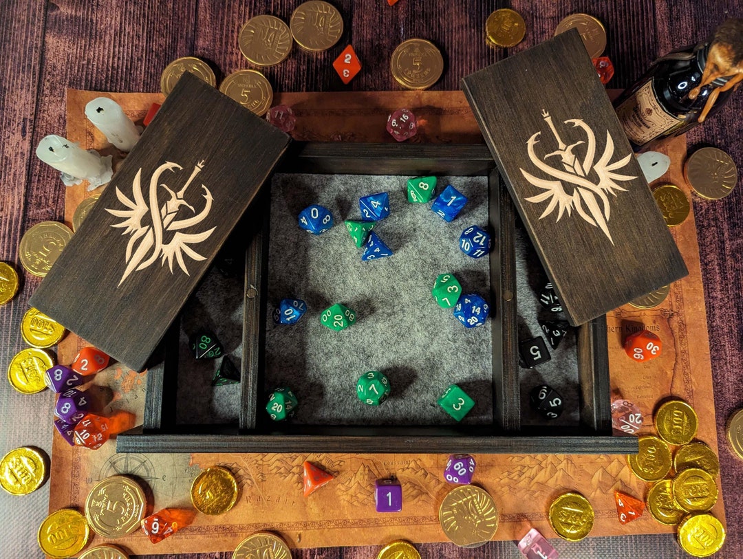 Custom Dice Box Wood Engraved Dnd Dice Tray and Storage Dice Rolling ...