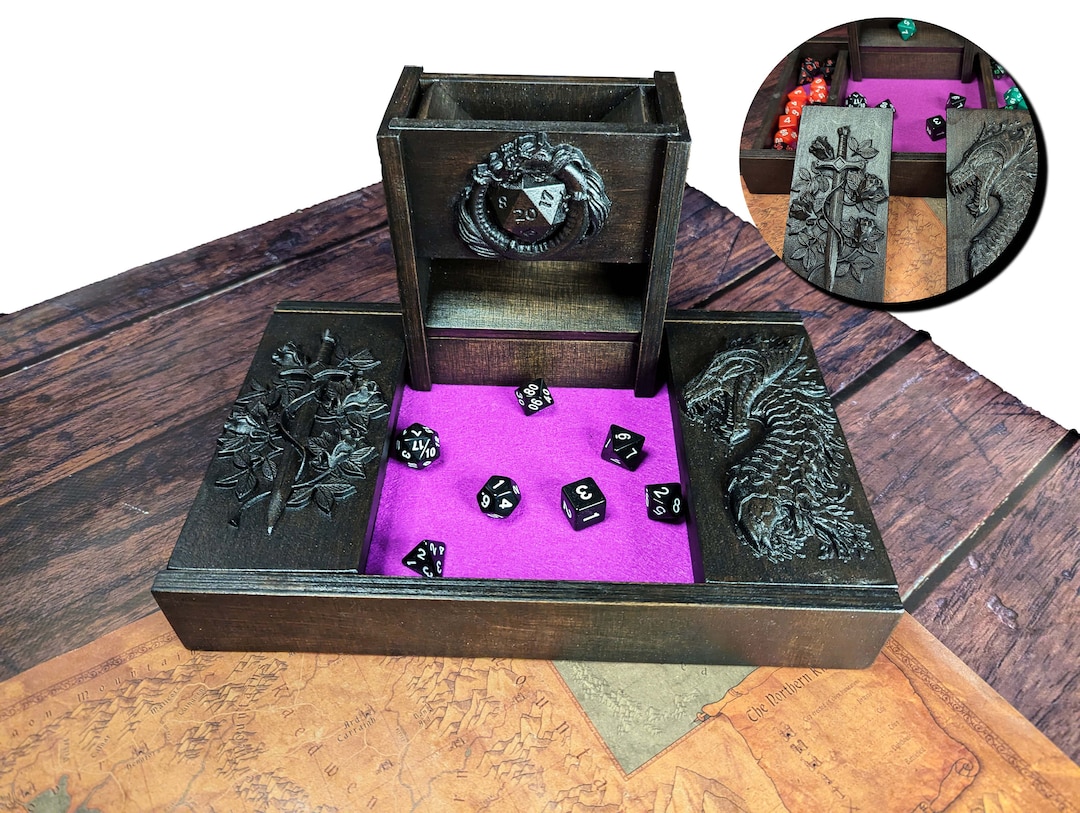 Dice Tower and Dnd Holder, Tabletop RPG Games, Dnd Gift for Dad, Dice ...
