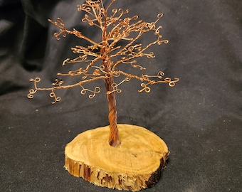 Copper Wire Tree about 450mt on a Wooden Stand - Etsy